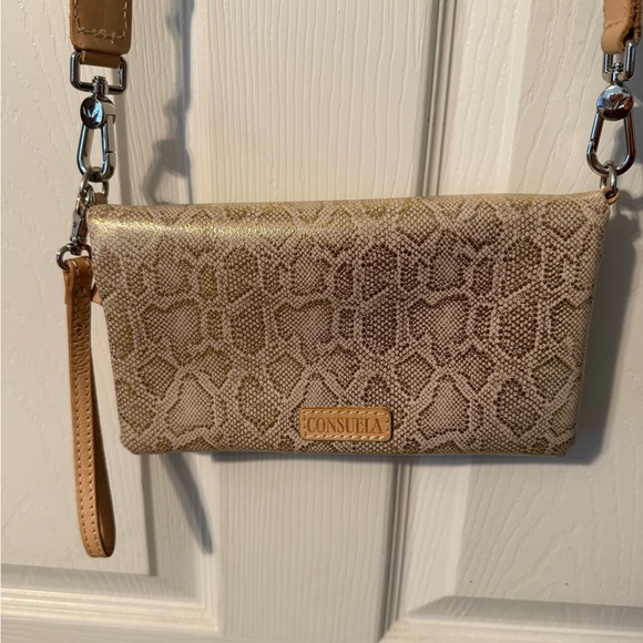 Consuela | Bags | Consuela Tan Clutch With Detachable Wristlet | Poshmark